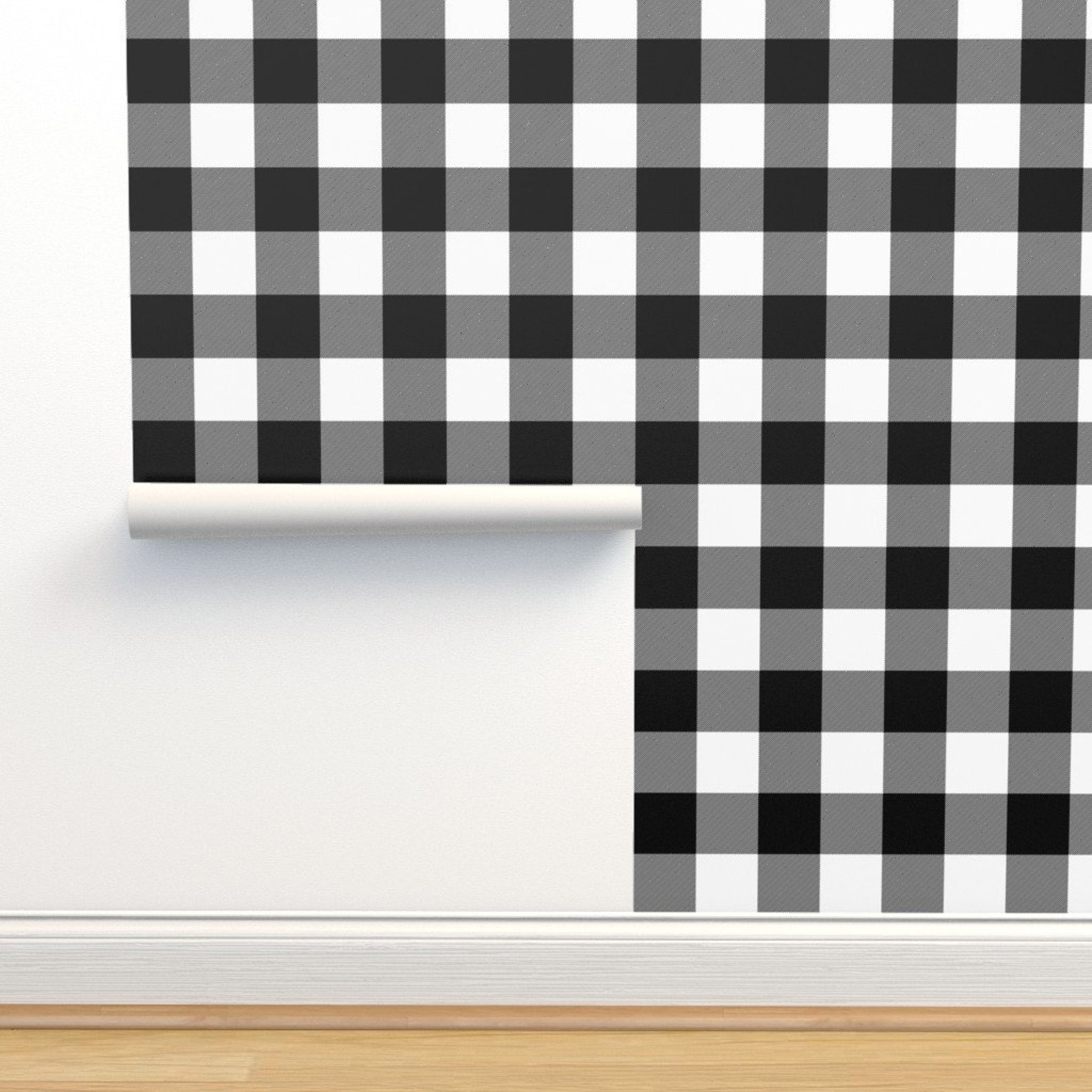 Buffalo Check Wallpaper Buffalo Check Black White by - Etsy