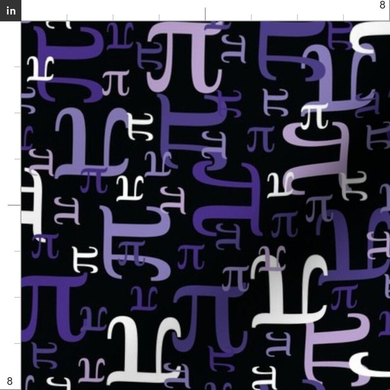 Pi Day Fabric Pieces of Pi purple by Robyriker Pi Day - Etsy