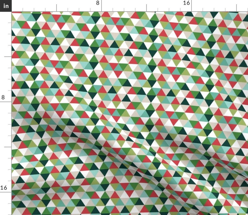 Christmas Triangle Fabric Christmas Triangles Micro Print by - Etsy