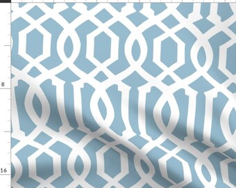 Blue Trellis Fabric | Etsy