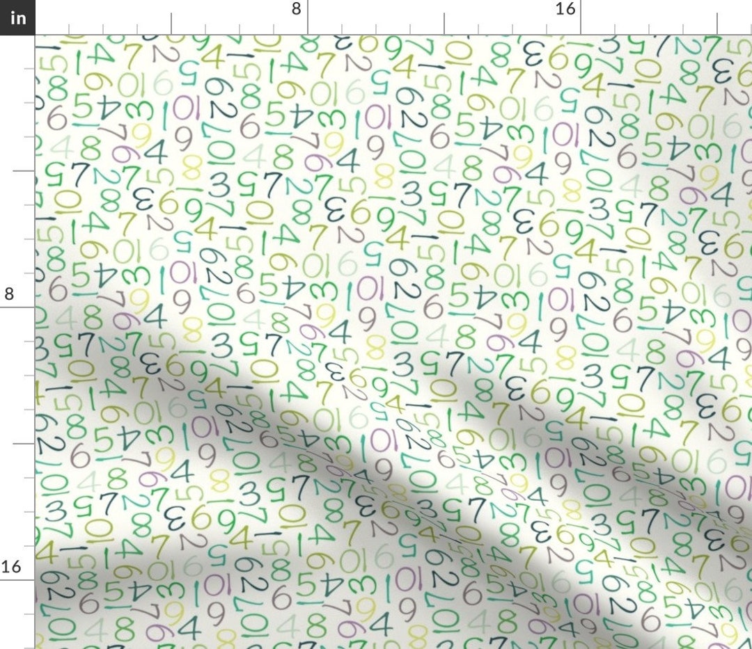 Numbers Fabric Green Numbers by Misschiffdesigns Numbers Math ...