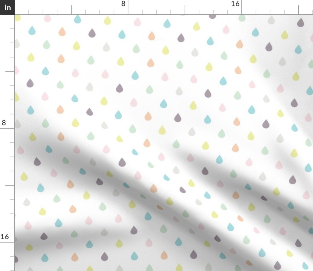 Pastel Raindrops Fabric Raindrops Pastel by Stitchpress - Etsy