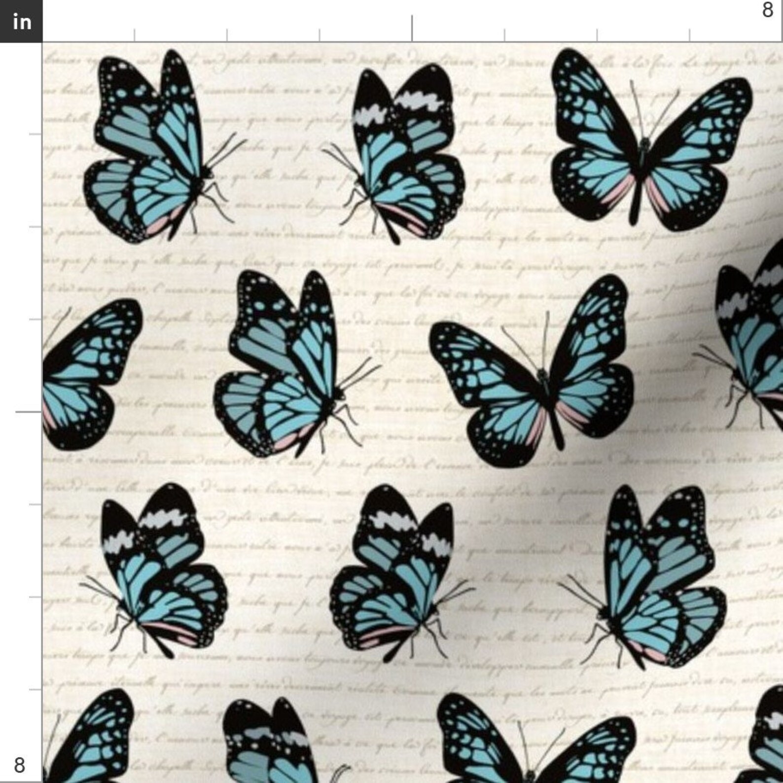 Blue Butterfly Fabric Butterfly Flutter Small by | Etsy