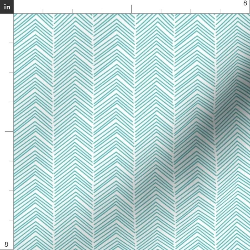 Chevron Fabric Chevron Love Teal by Misstiina Chevron Teal - Etsy