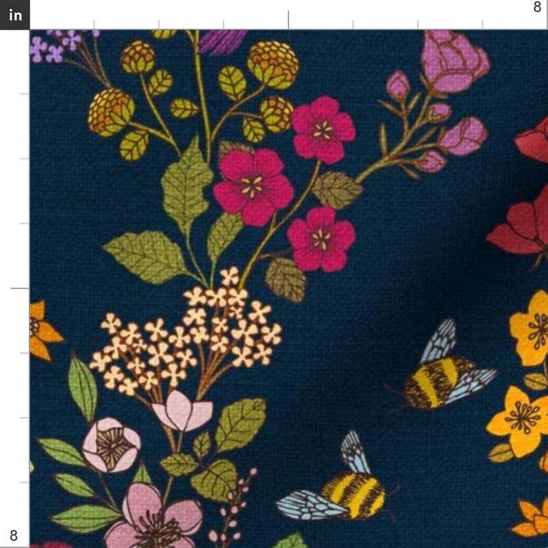 Victorian Upholstery Fabric- Hummingbirds and Bees by Ceciliamok ...