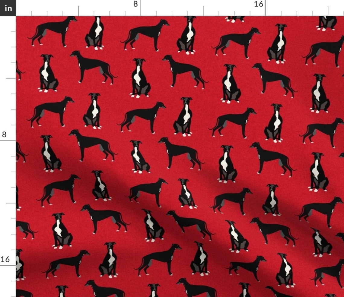Greyhound Fabric Greyhound Black Pet Quilt Coordinate - Etsy