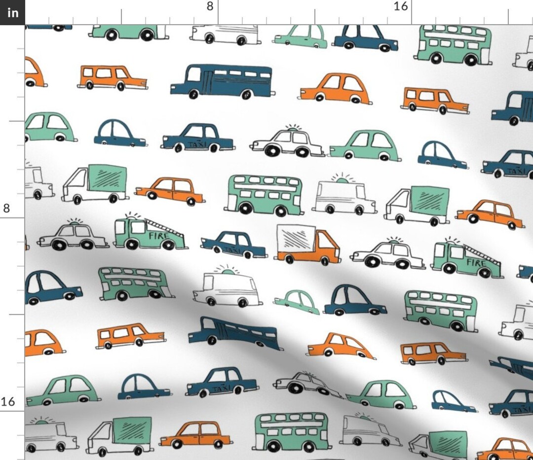 Car Fabric Cars Baby Boy Fabric Nursery Buses Car Cute Kids - Etsy