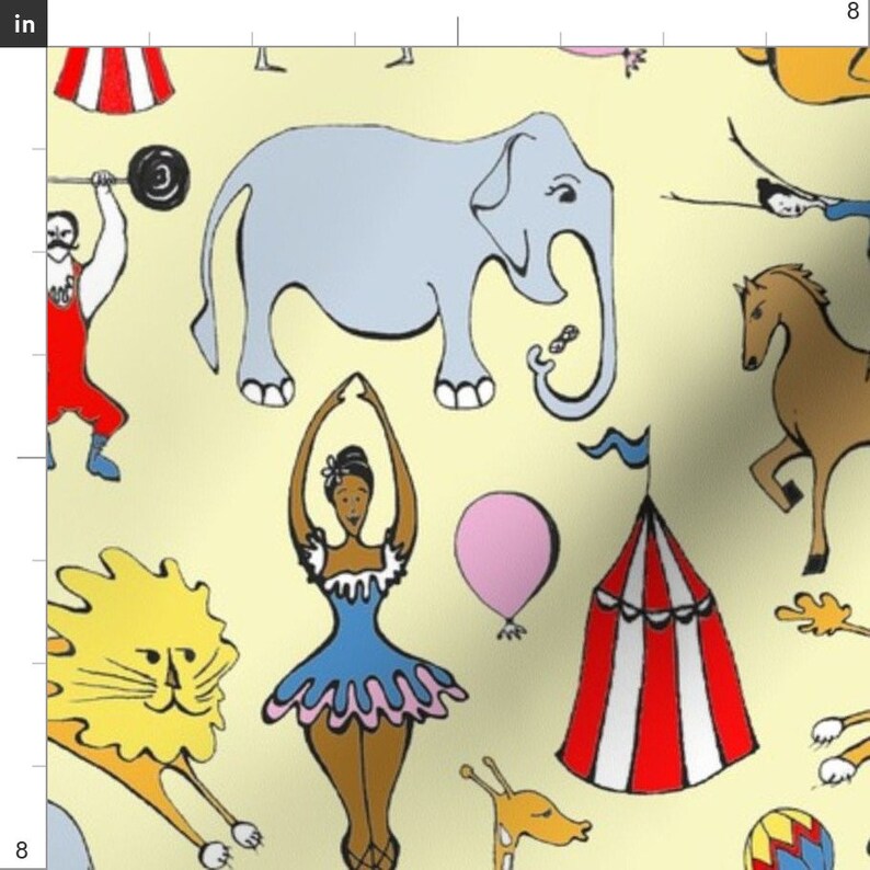 Retro Circus Fabric Retro Circus Limited Color Palette - Etsy