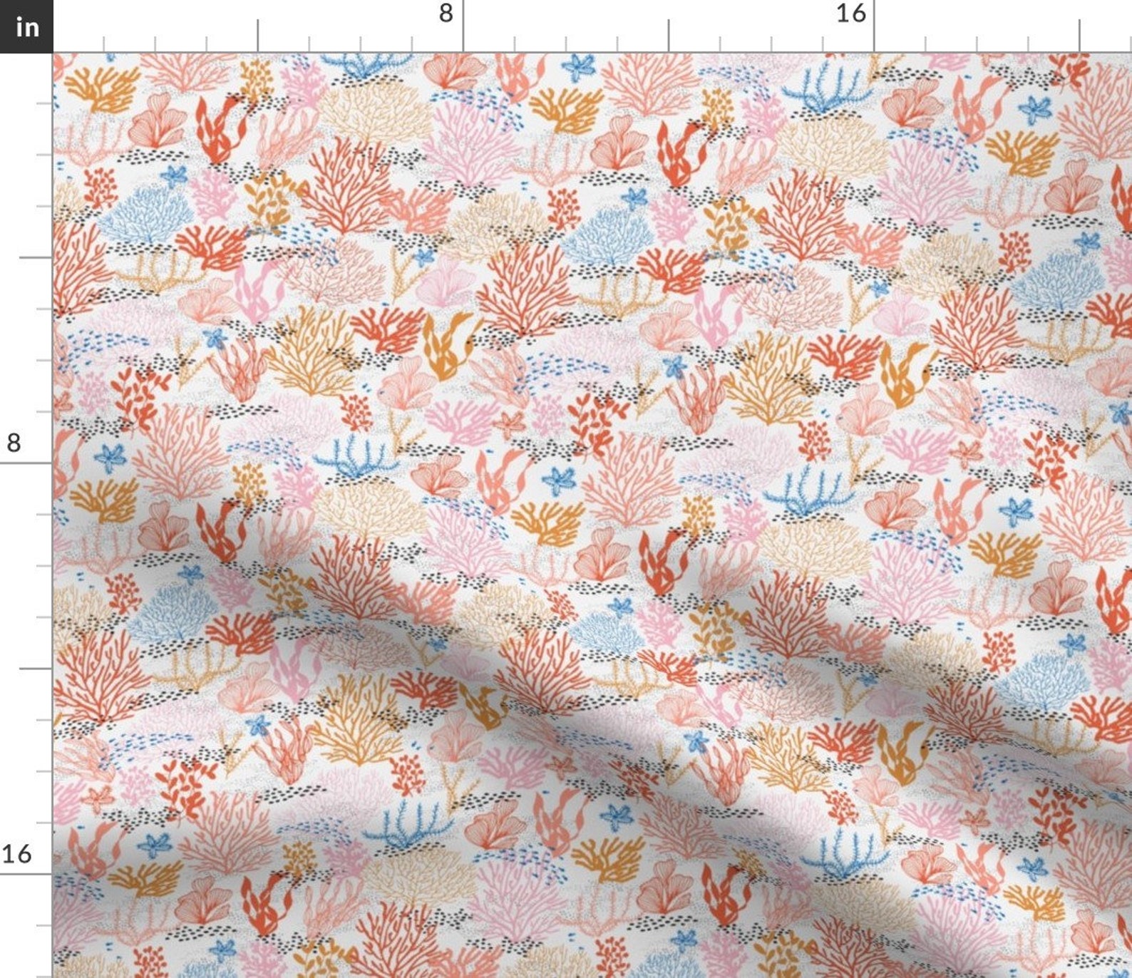 Pink Coral Reef Nautical Fabric Coral Reef by Shelbyallison | Etsy