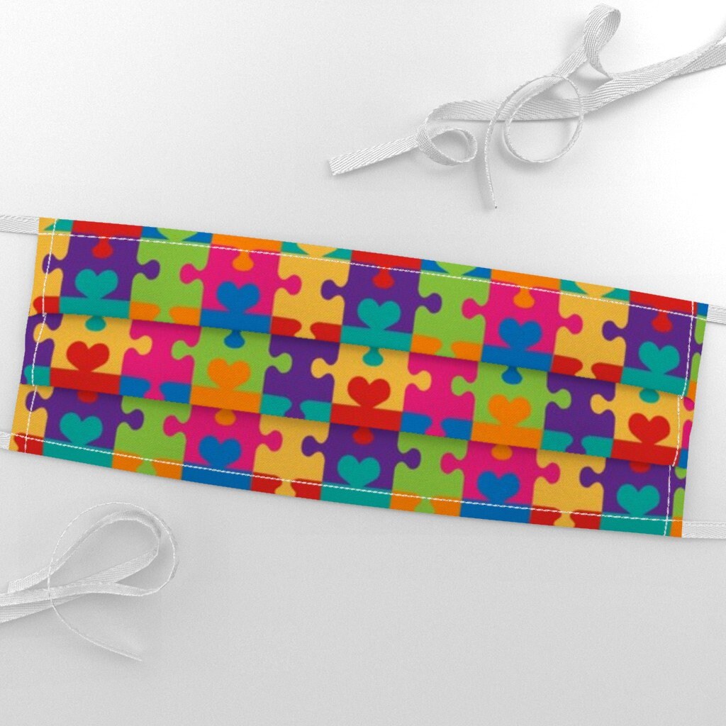 Autism Fabric Puzzle Hearts by Designedbygeeks Autism | Etsy