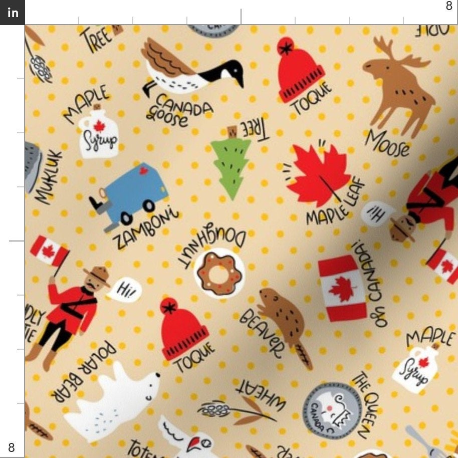 Canada Fabric Canadian Things by Cynthiafrenette Canada - Etsy Canada