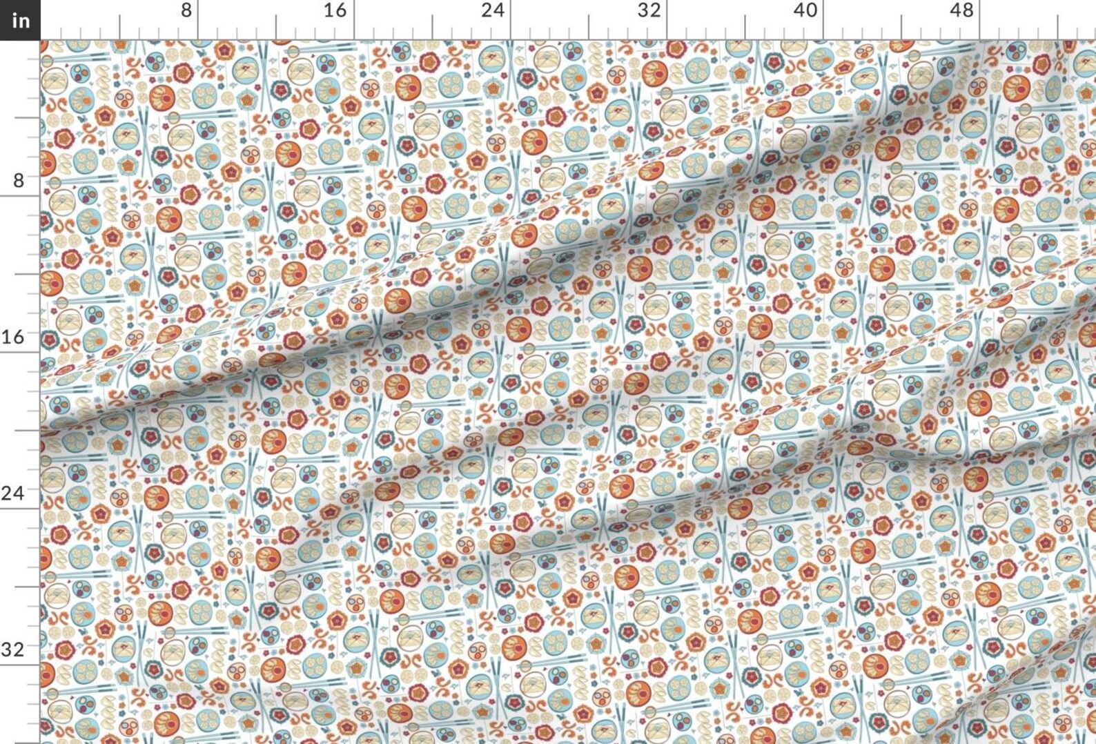 Dim Sum Fabric - Dim Sum by Ebygomm - Chinese Dumpings Shrimp ...