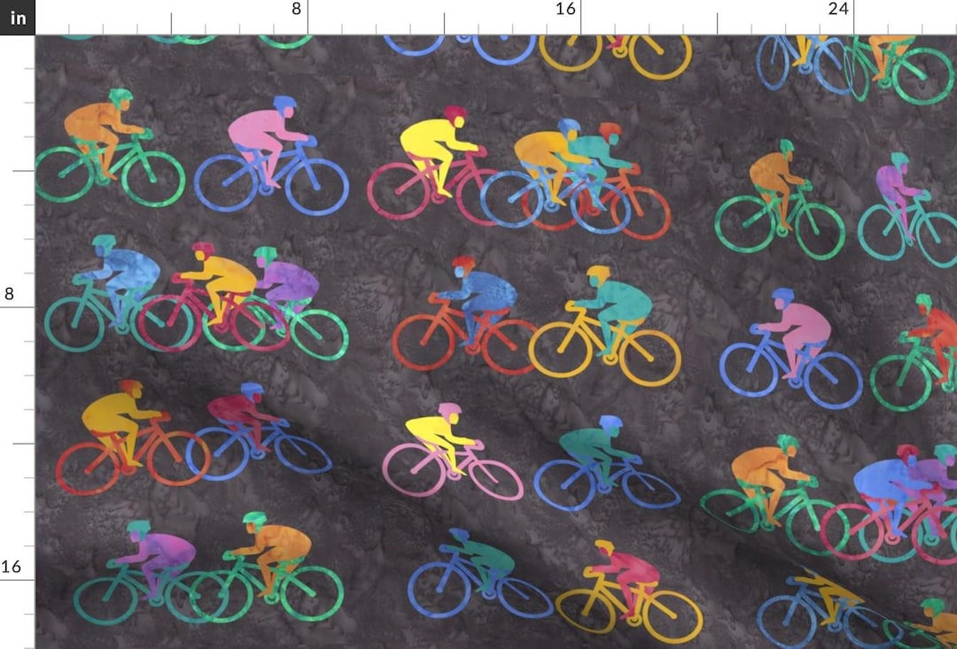 Painted Biking Fabric - Bikers Dark Grey by Jvclawrence - Race Wheels ...