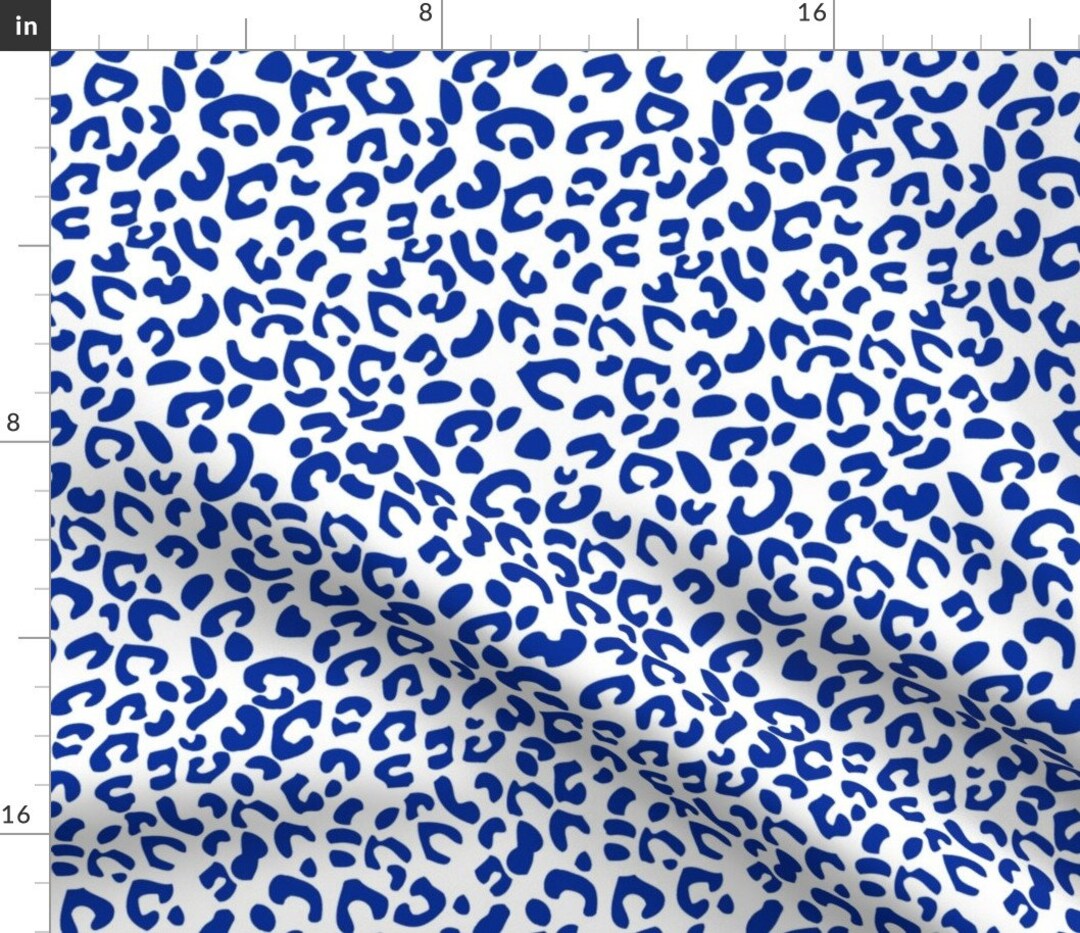 Blue Cheetah Print Fabric Cheetah Cobalt by Lulabelle Cheetah Animal ...