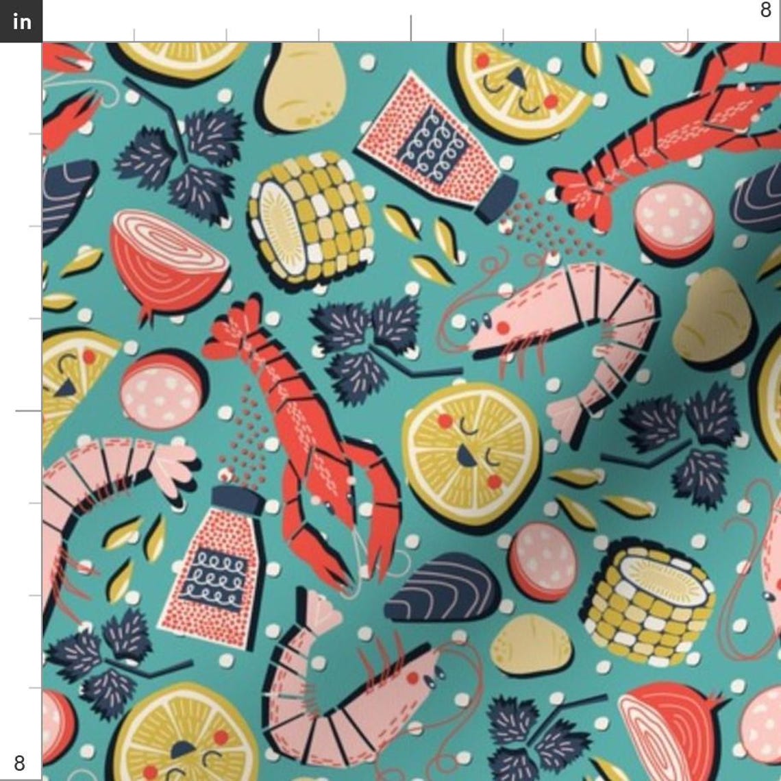 Shrimp Boil Southern Food Fabric - All Boiled Over by Nanshizzle ...