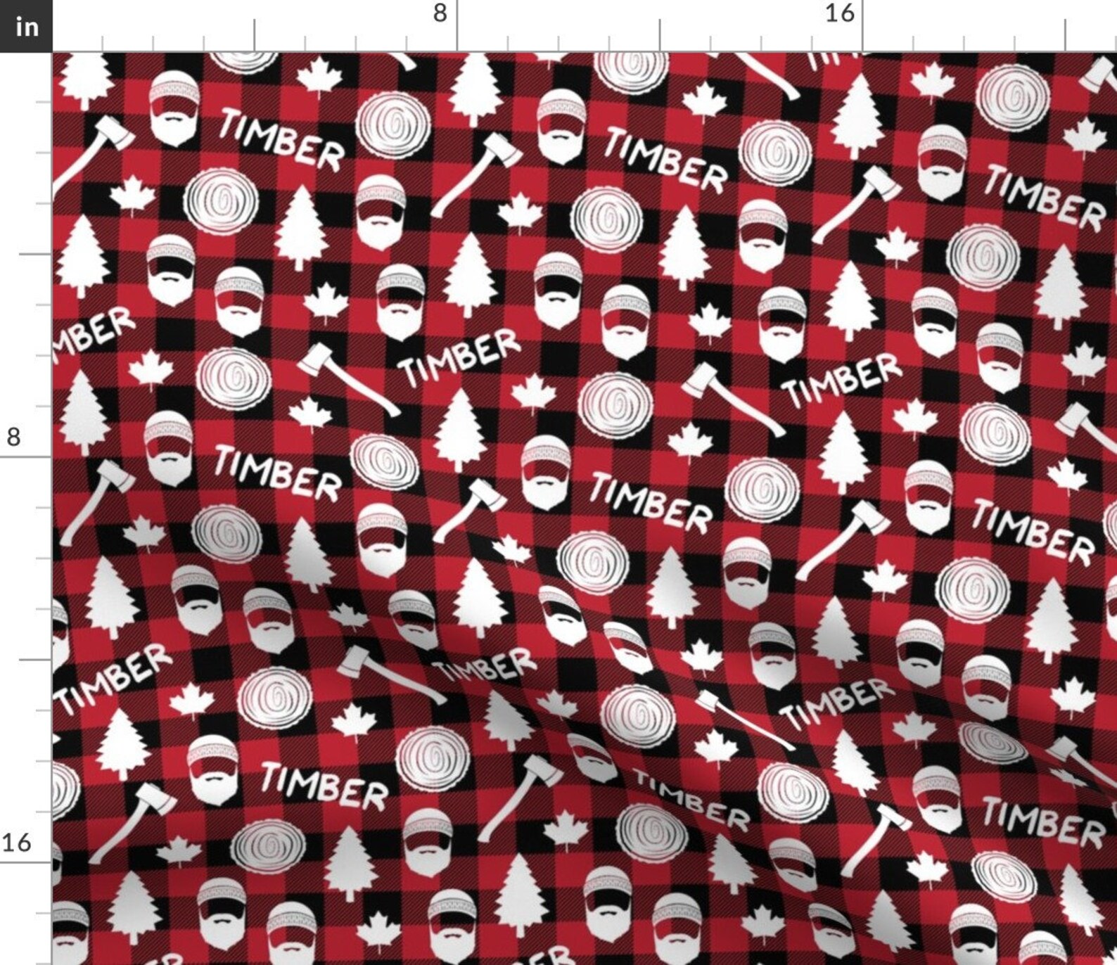 Lumberjack Fabric small Scale Lumberjack Timber - Etsy