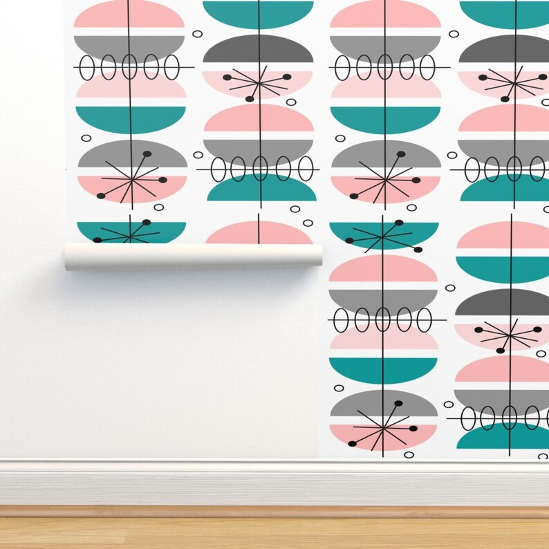 Atomic Wallpaper Mid-century Modern by Hot4tees Bgyahoo Com - Etsy