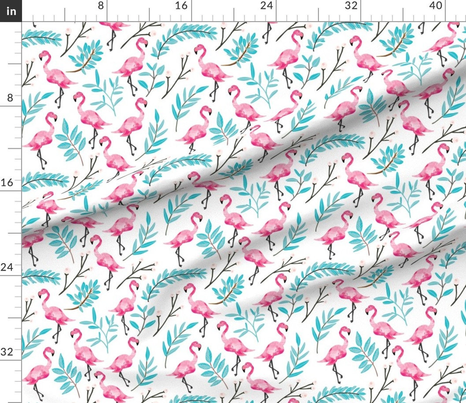 Flamingo Fabric Pink Flamingos in Shade by Ivieclothco | Etsy