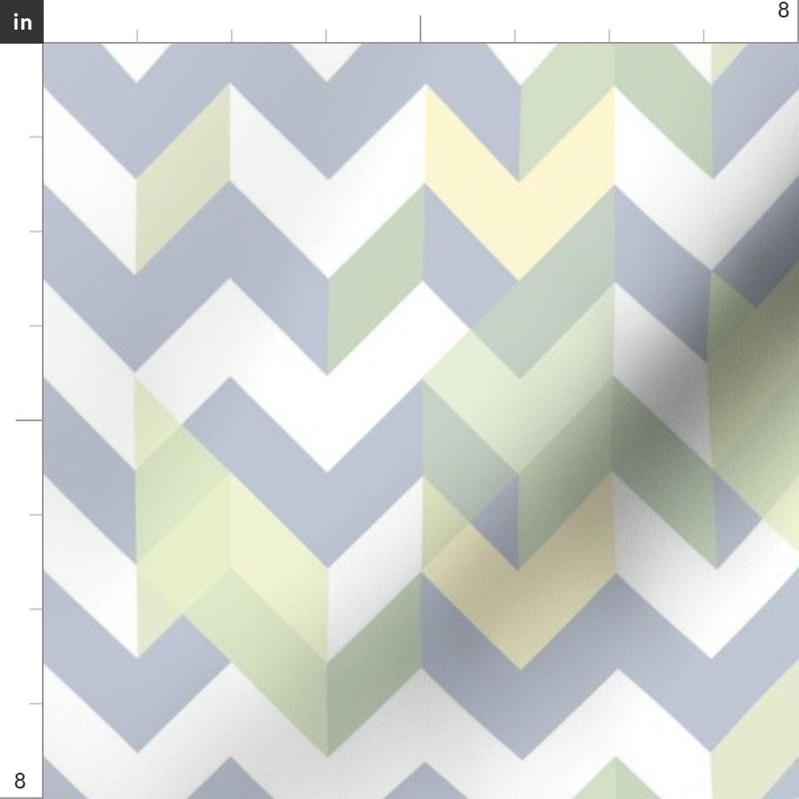 Pastel Chevron Fabric Southwest Cactus Garden Chevron by | Etsy