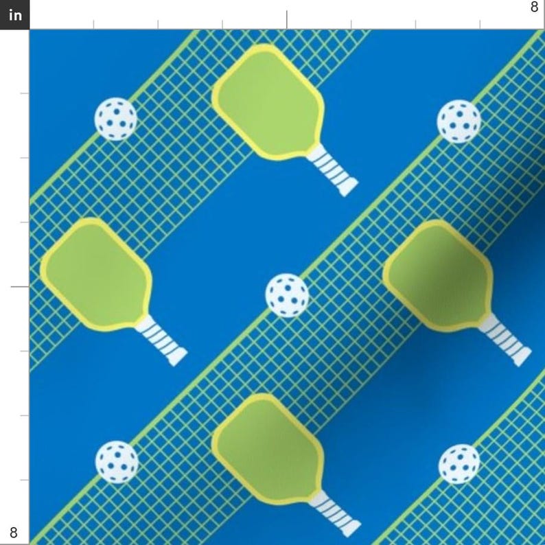 Pickleball Stripe Apparel Fabric - Bright Pickleball by Amberspace ...