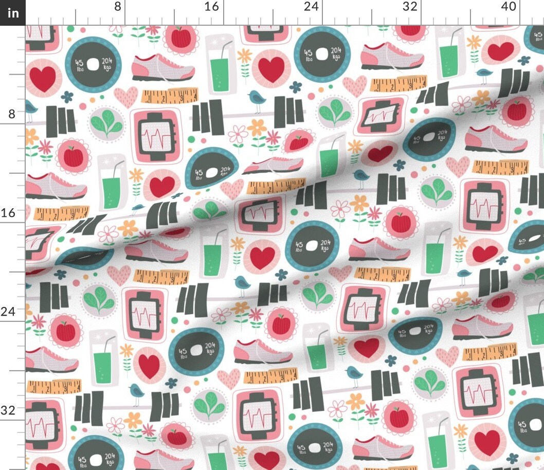 Fitness Fabric Fabulous Fit Fun by Designs by Lisa K | Etsy