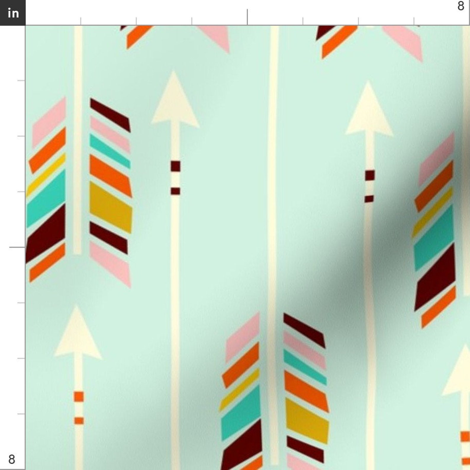 Arrows Fabric Large Arrows: Mint Custom Fabric by Nadia - Etsy