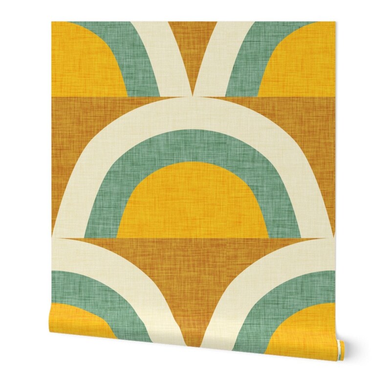 Mid Century Modern Wallpaper New Mid Mod Rainbow Magic by - Etsy