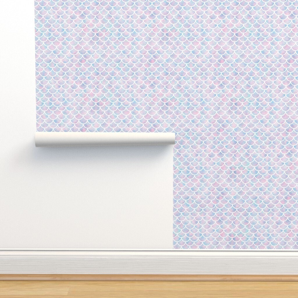 Watercolor Scales Wallpaper Watercolor Scale Pattern by - Etsy