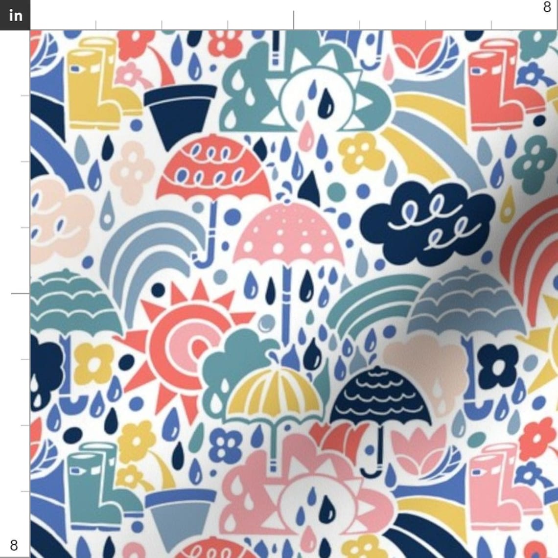 April Showers Nursery Rainy Days Fabric Rain or Shine by - Etsy