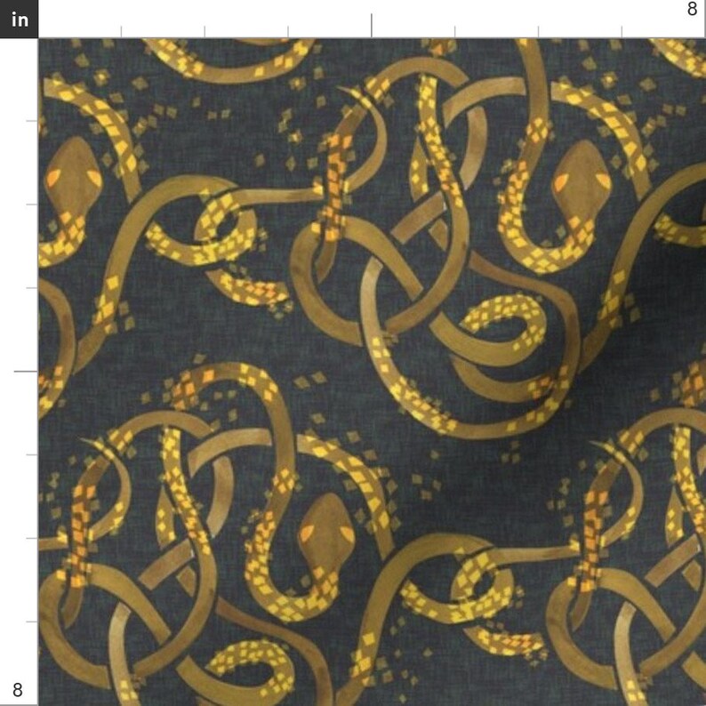 Desert Snakes Fabric Serpentine by Ceciliamok Desert | Etsy