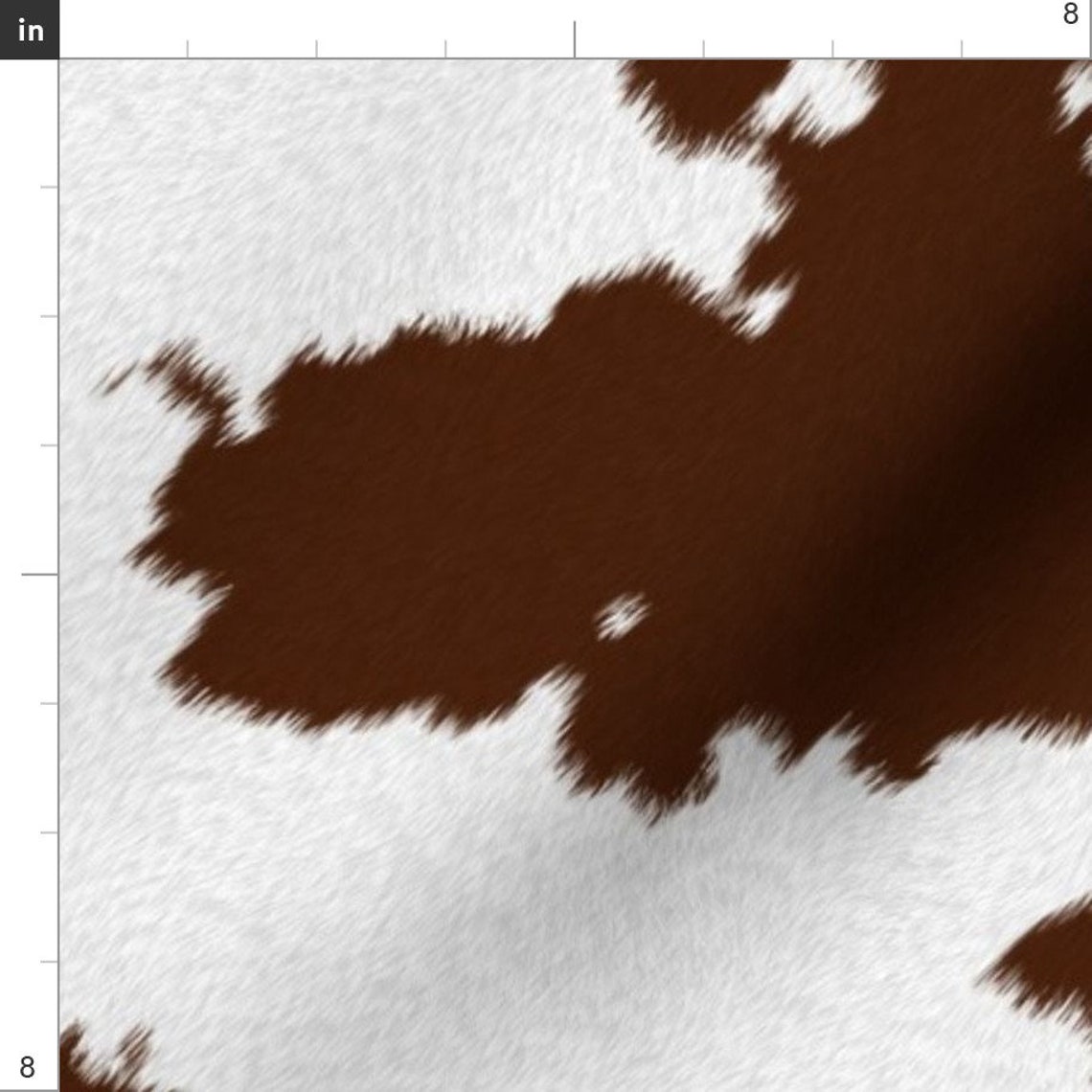 Cow Print Fabric Realistic Brown Cow Hide Animal Print by - Etsy Canada