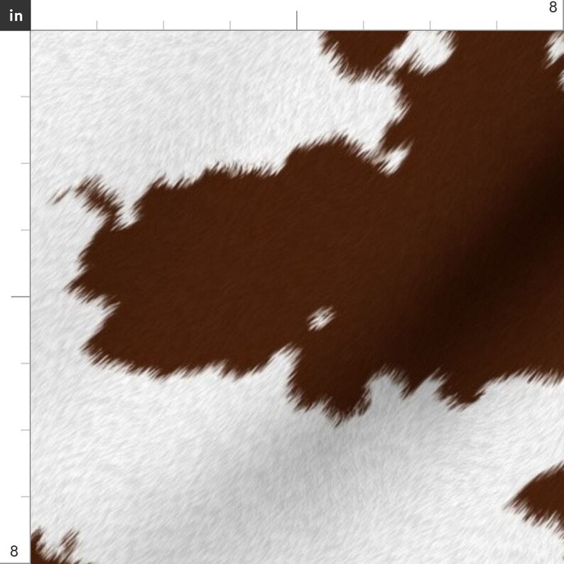 Cow Print Fabric Realistic Brown Cow Hide Animal Print by - Etsy Canada
