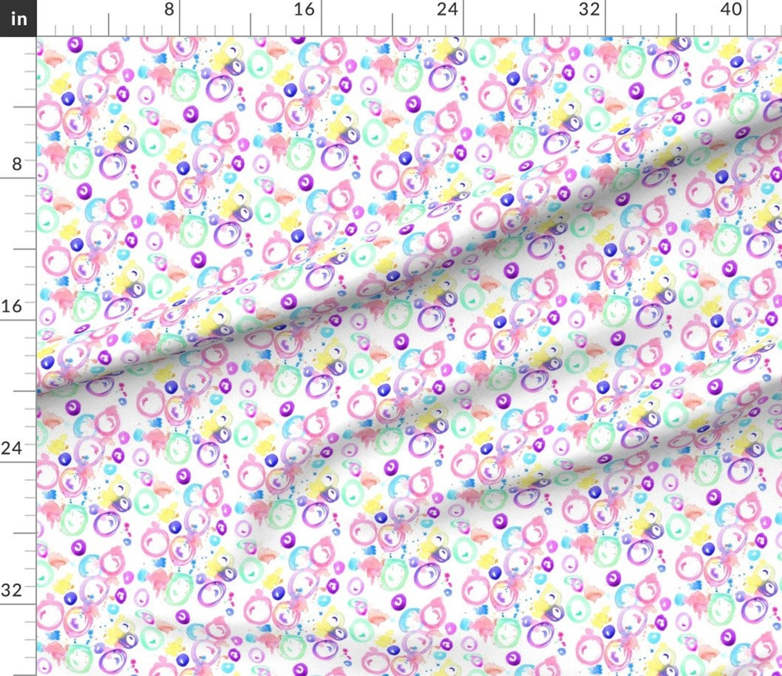 Abstract Watercolor Bubble Fabric Bursting Bubbles by - Etsy