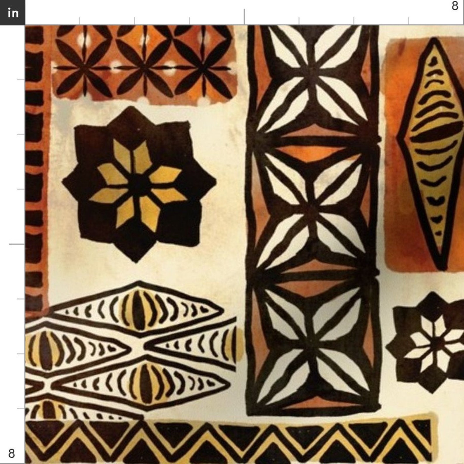 Hawaiian Tapa Fabric Mixed Tapa by Woodyworld Hawaiian | Etsy