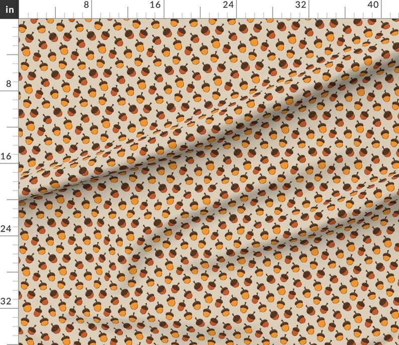 Autumn Acorn Fabric Acorns Fall Fabric by Littlearrowdesign - Etsy