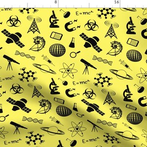 Math and Science Fabric Science Space Biology Physics Mathematics ...
