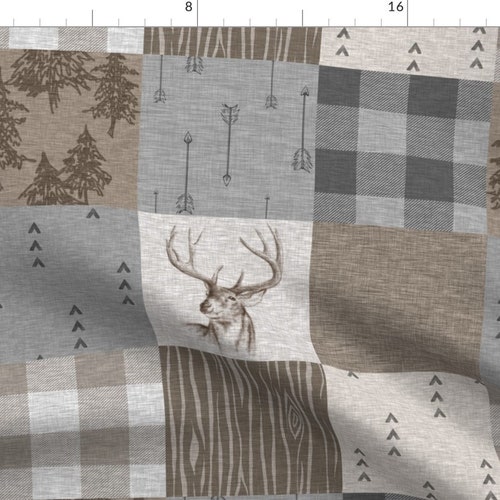 Log Cabin Fabric Rustic Buck Imitation Wholecloth Quilt Soft - Etsy