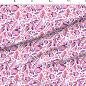 Pink Gemstones Fabric Pink Gems Larger Scale Geometric - Etsy