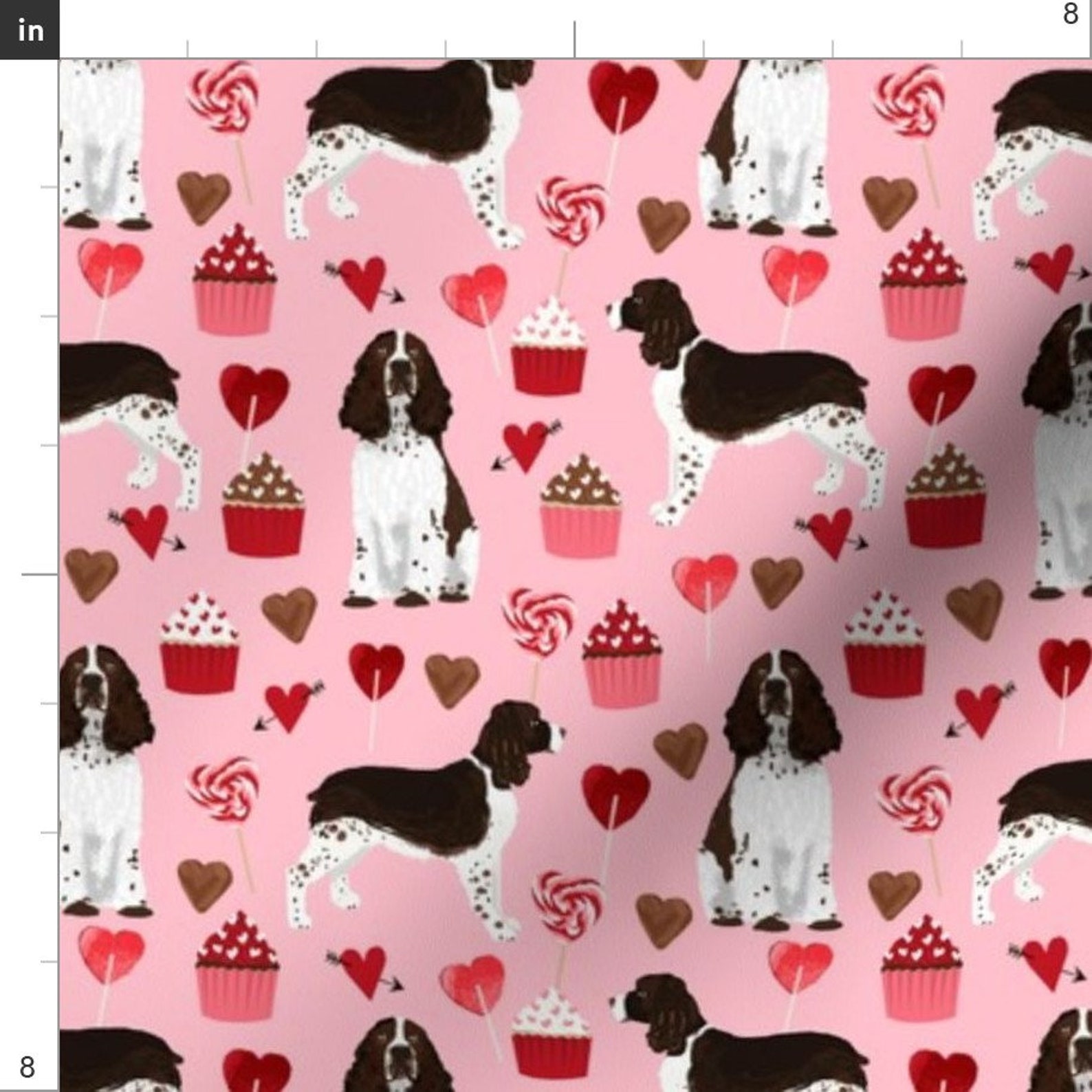 Springer Spaniel Fabric Dog Love Best Valentines Cute Pink - Etsy
