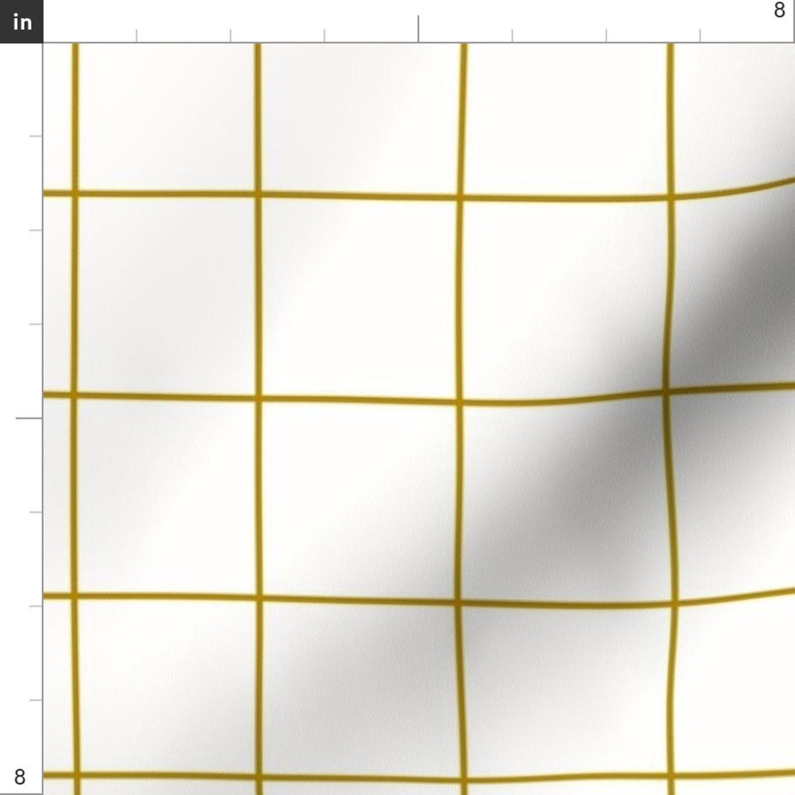 Yellow Grid Fabric Mustard Grids on White Irregular by Sunny - Etsy