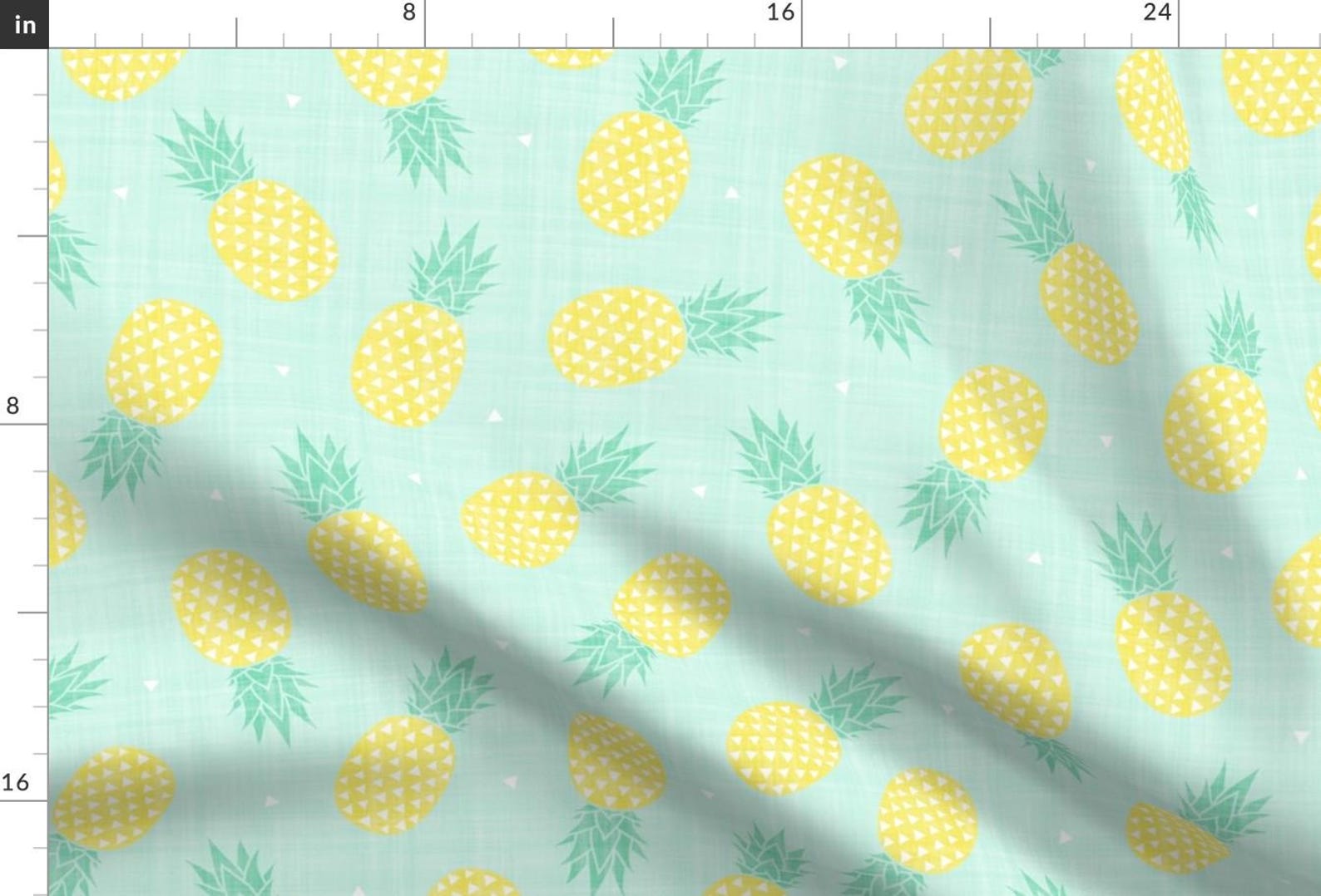 Pineapple Fabric - Pineapples Texture Custom Fabric by Kimsa ...