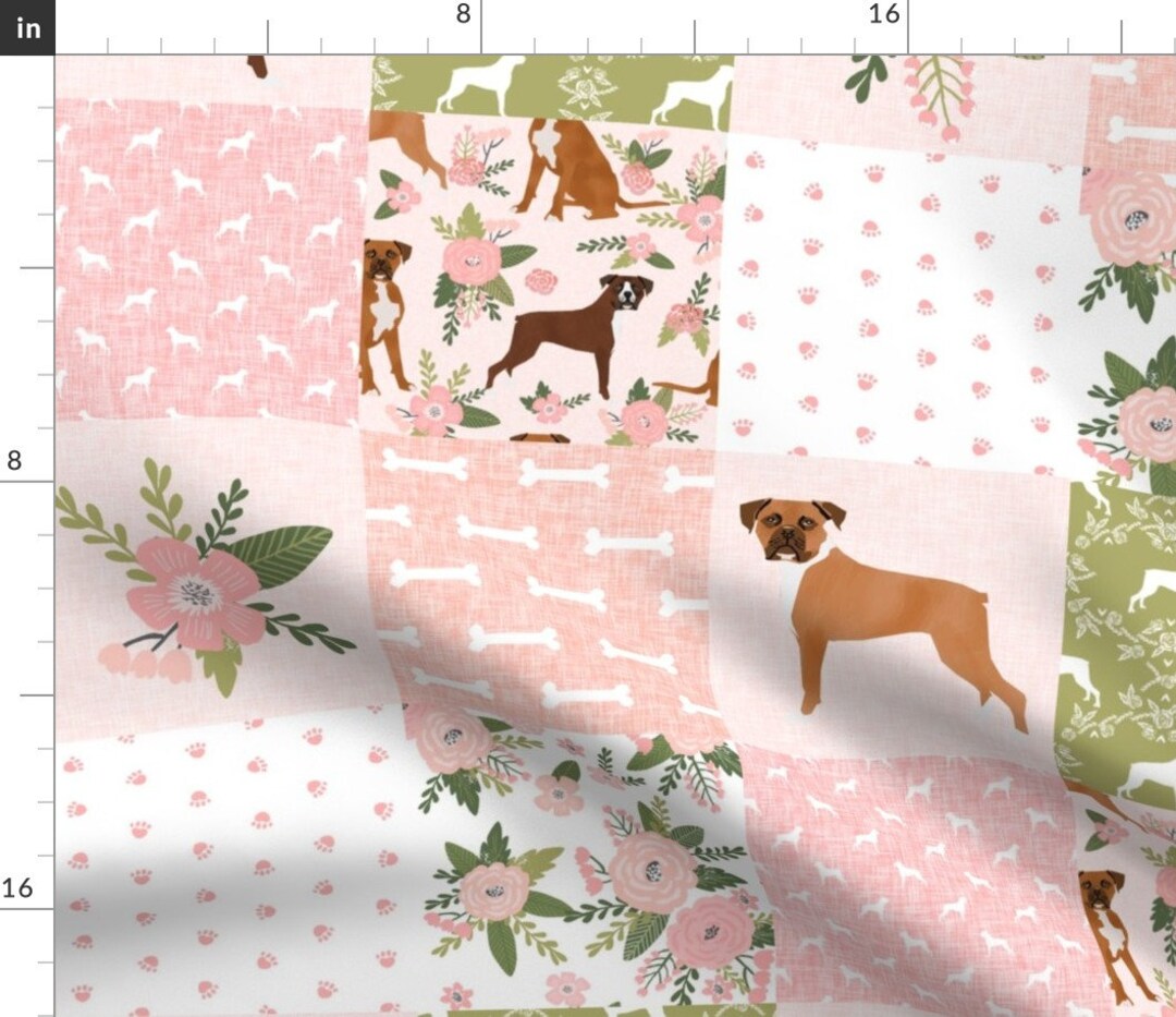Boxer Dog Fabric Boxer Pet Quilt D Dog Breed Nursery Cheater - Etsy