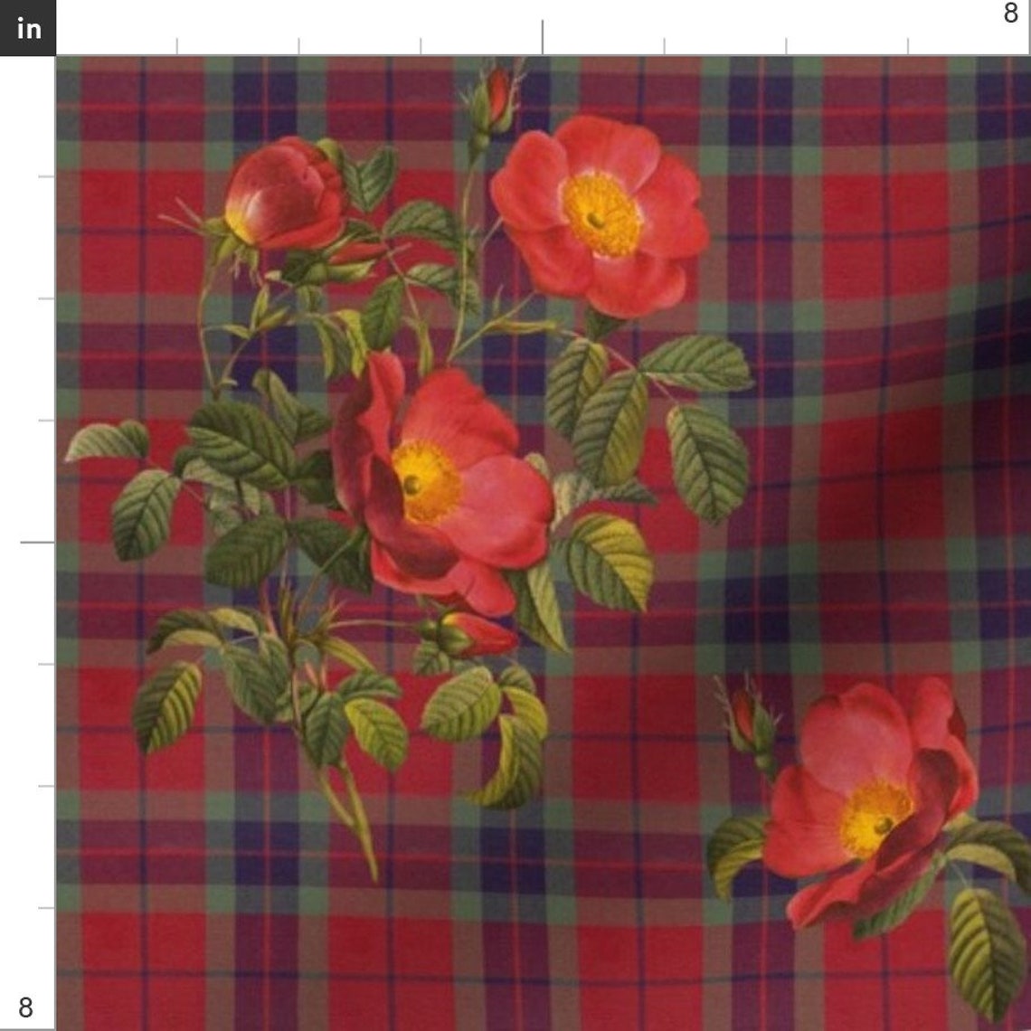 Tartan Fabric Bonny Lass of Fraser by Lilyoake Tartan Rose | Etsy