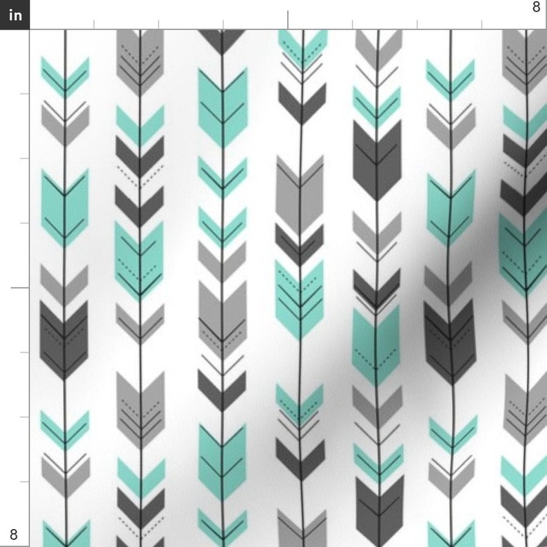 Teal Arrow Fabric Little Man Fletching Arrow Coordinates - Etsy