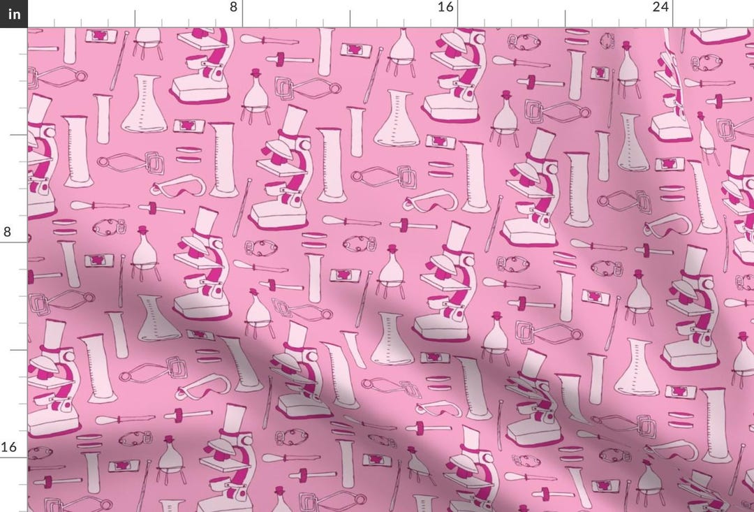 Science on Pink Fabric - Larageorgine Weird Science Bright Pink by ...
