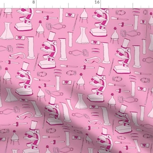 Science on Pink Fabric - Larageorgine Weird Science Bright Pink by ...