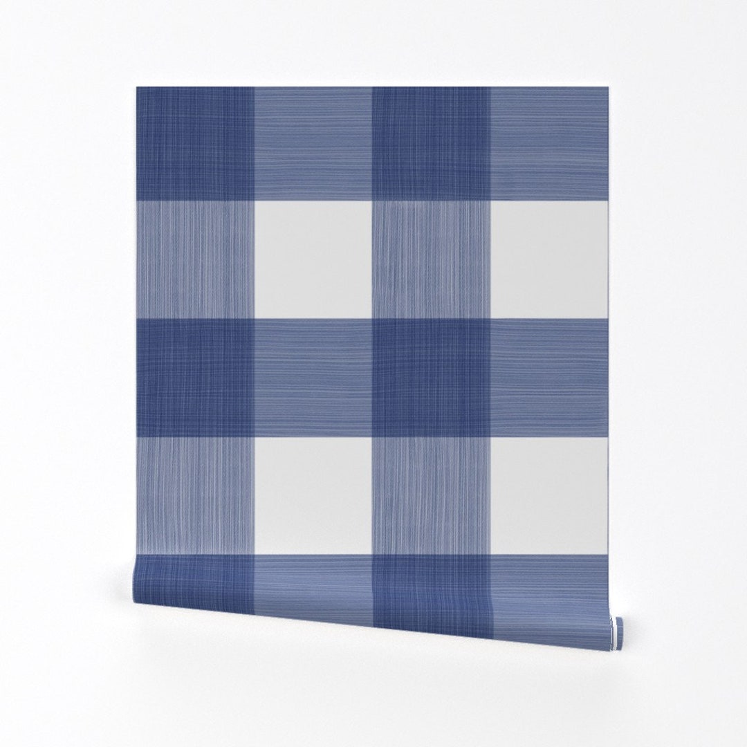 Blue Buffalo Plaid Wallpaper Blue 6 Buffalo Plaid by Danika Herrick ...