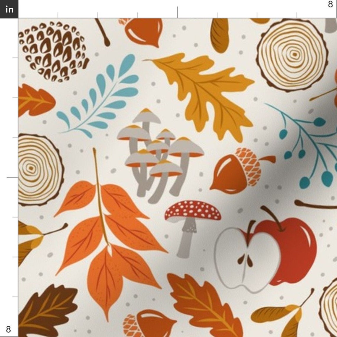 Rustic Fall Fabric Autumn Woods by Heatherdutton Fall | Etsy
