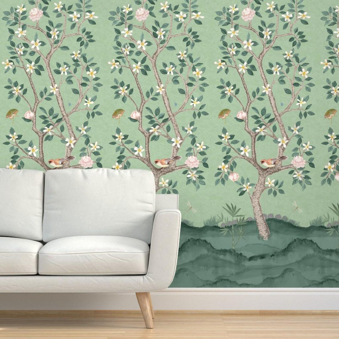 Pastel Preppy Mural Wallpaper - Citrus Grove by Danika_herrick ...