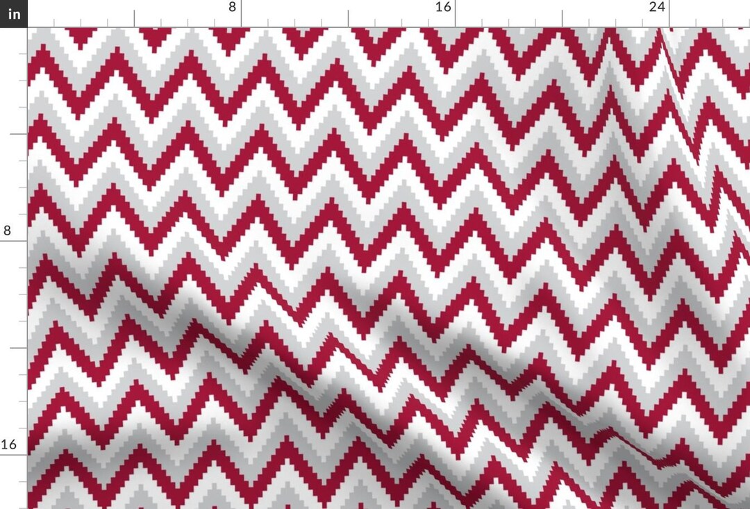 Ric Rac Fabric - Ric Rac // Crimson White Grey by Littlearrowdesign ...